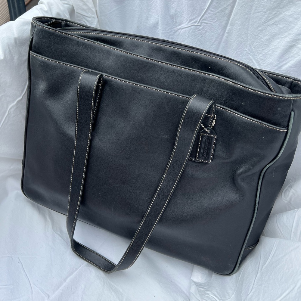 Coach Leather Laptop Bag - Gem